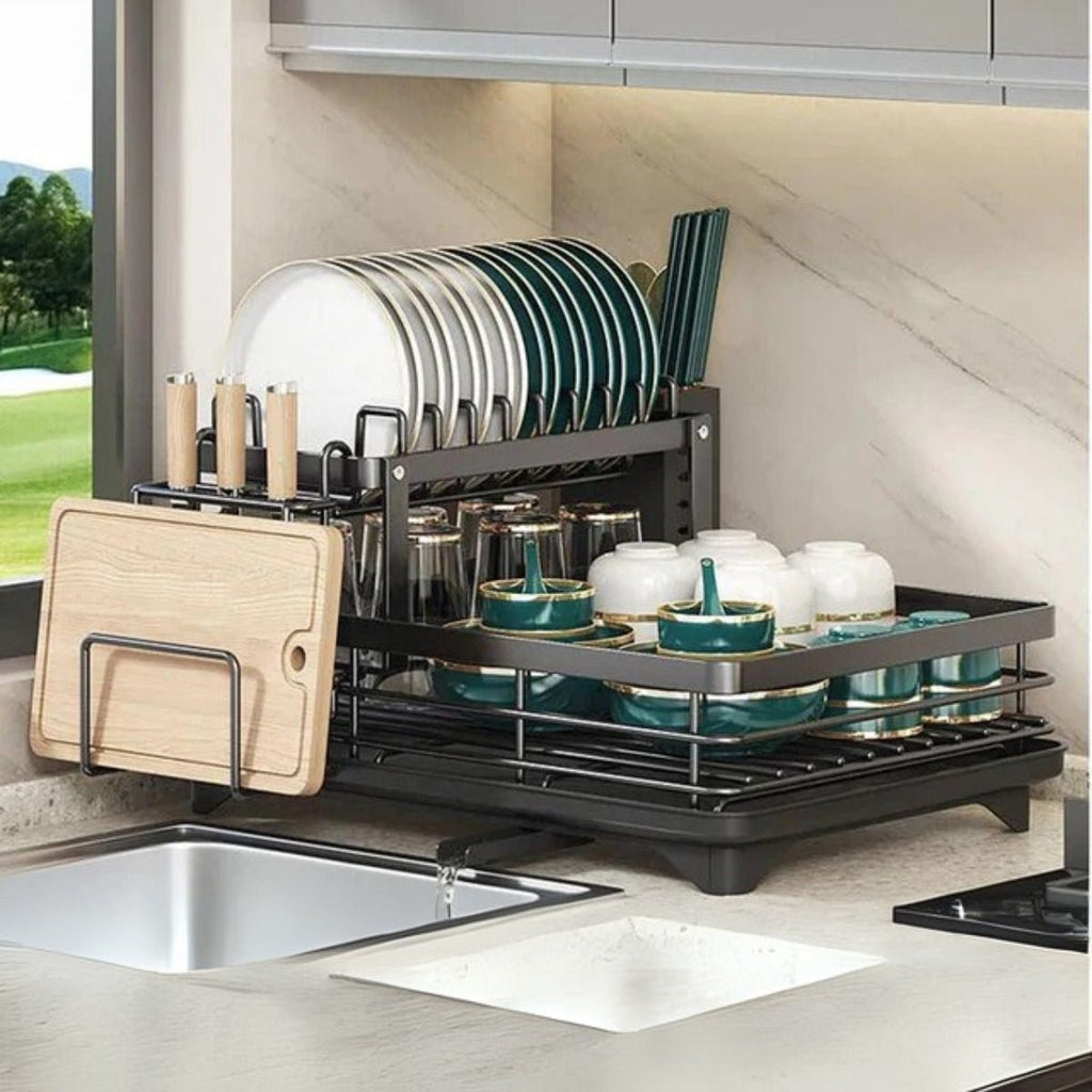 AeroFlow Stainless Steel Dish Drainer - Space-Saving Kitchen Organizer ...